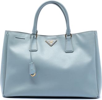 Prada Light Blue Large Saffiano Lux Galleria Satchel