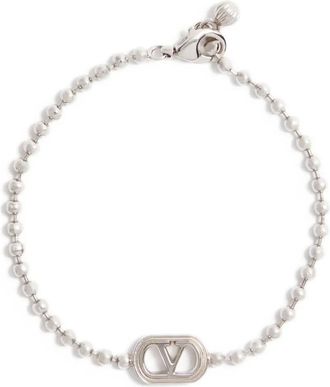 Valentino Garavani bracelet Ovalette &agrave; logo - Argent
