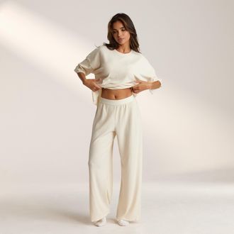 Lounge Pantalon de Pyjama Soft Waffle - Cream - XXL - Le Cadeau Parfait pour Elle