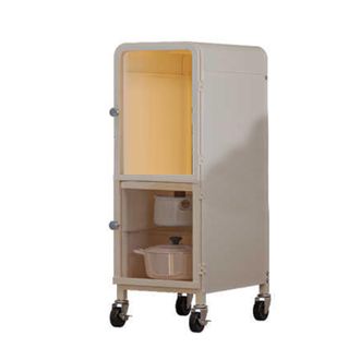 Generic Schmaler Aufbewahrungswagen, Schmaler Spaltwagen Mit Schrankt&uuml;r, Organizer-Schrank Mit Bremsr&auml;dern, for Badezimmer, Kleine Ecken, Enge Stellen(25x50x8