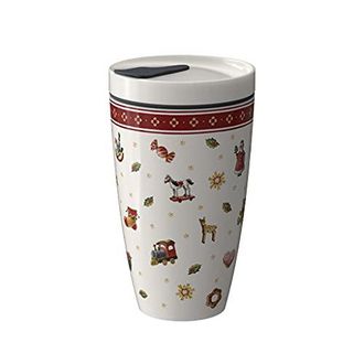 like. by Villeroy & Boch Toys Delight To Go Becher Weihnachten Bunt 350 ml, Sp&uuml;lmaschinenfest, Mikrowellensicher, Kaffeebecher Weihnachten, Weihnachtsbecher, Premium Porzellan