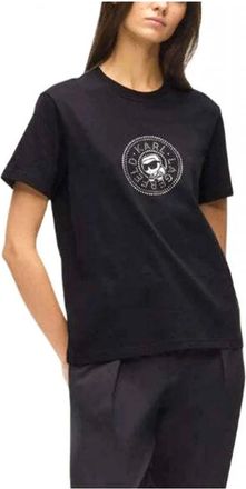 Karl Lagerfeld Femme, Tops, Noir, Taille: 38 FR T-Chemises