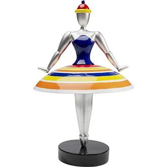 Kare Design Design Deko Figur Primaballerina Stripes, Mehrfarbig, Polyresin, Stahlstange, Handgearbeitet, Handbemalt, 35x22x22cm (H/B/T)