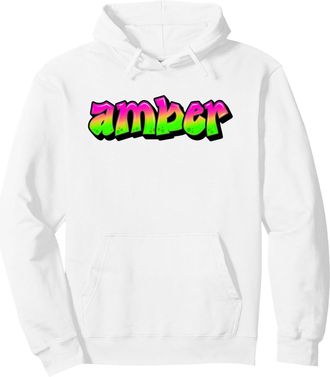 BDAZ Amber Graffiti Personalisierter Name Gr&uuml;n Rosa Frauen M&auml;dchen Pullover Hoodie