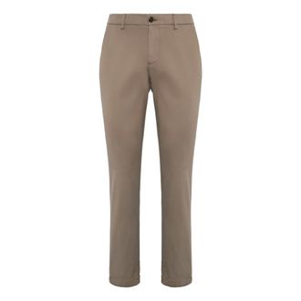 Boggi Milano Homme, Pantalons, Beige, Taille: W32 Pantalon Stretch Coton/Tencel