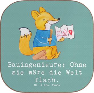 Mr. & Mrs. Panda Untersetzer f&uuml;r Gl&auml;ser Bauingenieur Held - Geschenk, Technisches K&ouml;nnen, Geschenke mit Herz, gl&auml;seruntersetzer, Berufe, Holzuntersetzer, Projektmanage