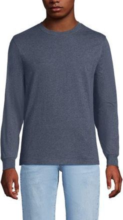 Lands End Super-T Langarm-Shirt, Classic Fit, Herren, Größe:56-58 regular, Blau, Baumwolle, by Lands End