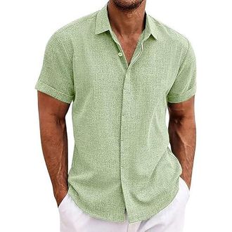 Generic Chemise extensible infroissable et infroissable, Jaune/vert, XXL