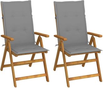vidaXL Garten-Liegestühle 2 Stk. mit Kissen Akazie Massivholz - Vidaxl