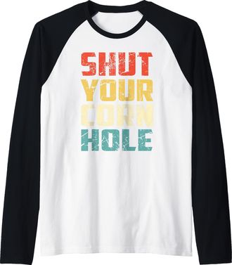 Mapanoli Design Lustiges Bean Bag Toss Cookout - Retro Shut Your Cornhole Raglan