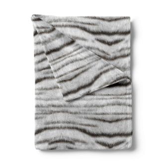 Zo!Home Microfaser-Flausch-Decke Kuscheldecke Plaid 140x200 Sibirian White Tiger
