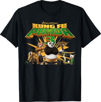 Kung Fu Panda 3 Po And The Furious Five Movie Logo T-Shirt