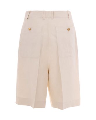 P.A.R.O.S.H. Womens Bermuda Shorts Sand Linen Viscose