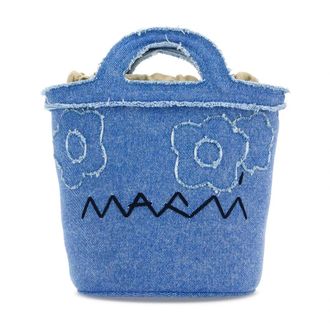 Marni Bestickte Denim Bucket Bag - - Bags - Damen - Blau - ONE SIZE