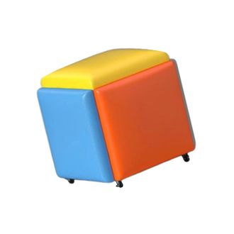 Generic Leichte Nesthocker aus Leder, stapelbarer 5-in-1-W&uuml;rfelstuhl, for Versammlungen im Wohnzimmer, Balkon, Innenhof, kleine R&auml;ume(Color 1,45x45x45cm)