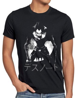 style3 L Note Death Herren T-Shirt Notizbuch Anime Manga Yagami, Gr&ouml;&szlig;e:4XL, Farbe:Schwarz