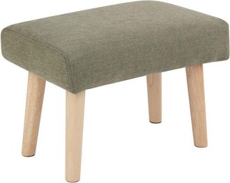 Beliani Tabouret dAppoint Moderne R&eacute;tro en Tissu Tapiss&eacute; Vert et Pieds en Bois Takoma II