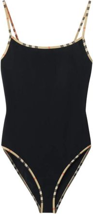 Burberry Femme, Maillots de bain, Noir, Taille: 40 FR Check Detail Swimsuit