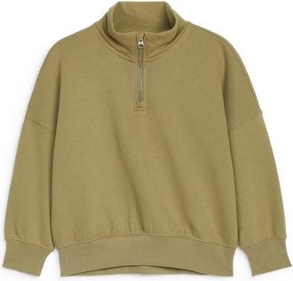 Arket Sweatshirt Mit Halbem Rei&szlig;verschluss -Gr&uuml;n
