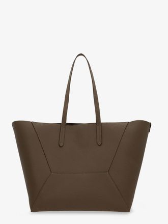 Brunello Cucinelli Womens Duo Hammered Leather Shoulder Bag Brown
