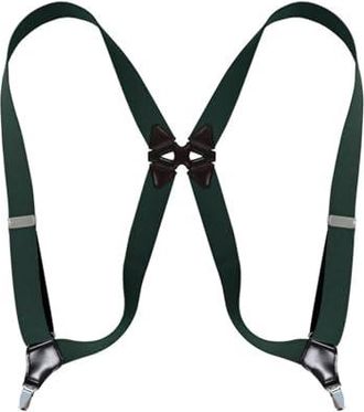 Generic Bretelles pour homme 3,5 cm de large ceinture &eacute;lastique r&eacute;glable bretelles X dos chemise clip porte-jarretelles pantalon bretelles homme bretelles vin