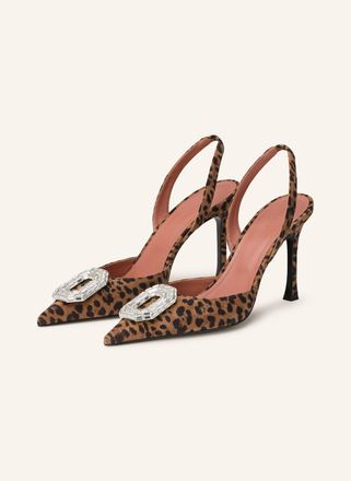 Amina Muaddi Amina Muaddi Slingpumps Camelia Mit Schmucksteinen braun