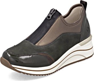 Remonte Damen Low-Top Sneaker D0700, Frauen Halbschuhe,lose Einlage,wasserabweisend,remonteTEX,Freizeit,sportlich,straßenschuhe,grün Kombi (54),40 EU
