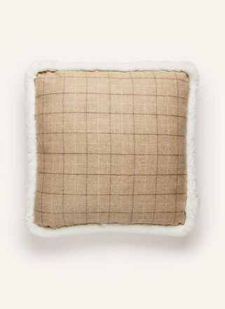 Natures Collection Dekokissen Checked Collection Mit Daunenf&uuml;llung beige