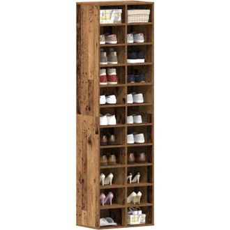 vidaXL Vidaxl - Armoire &agrave; chaussures vieux bois 54x34x183 cm bois ing&eacute;nierie