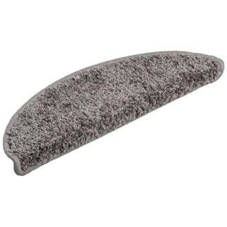 vidaXL Tapis descalier 15 pi&egrave;ces 56 x 17 x 3 cm Gris Demi-rond vidaXL