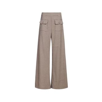 Suncoo Pantalon large &agrave; imprim&eacute; pied-de-poule