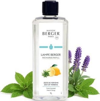 Maison Berger Maison Berger - Zeste de Verveine - Recharge Huile Parfumée Prête à lemploi pour Lampe Berger - Purifie et Désodorise lAir - Diffusion Longue Durée (1
