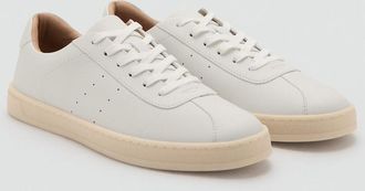 Mango Tennis empi&egrave;cements cuir blanc - Homme - 39 - MANGO MAN