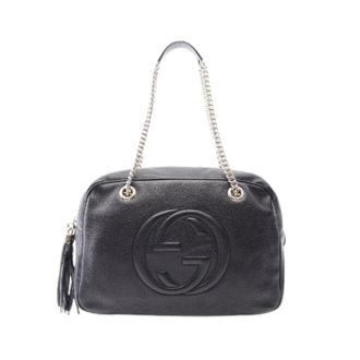 Gucci Sac bandouli&egrave;re en cuir Soho Interlocking G Pre-owned - Femme - Pre-owned - Noir - Taille: ONE Size
