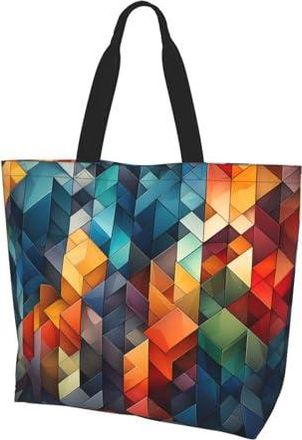 Generic Motifs G&eacute;om&eacute;triques Complexes Sac Courses L&eacute;ger Tote Bag Pliable Sac Fourre-Tout Pour Travail Shopping Universit&eacute;