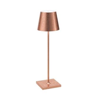 Zafferano Poldina Pro avec Feuille de Cuivre, Lampe de Table Rechargeable et Sans Fil avec Contr&ocirc;le Tactile, Utilisable comme Lampe dInt&eacute;rieur, Dimmer 2200-3000