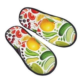 Generic Pantoufle Maison Fruits Et L&eacute;gumes Chaudes Pantoufles Confortable Chaussons Maison Unique Hiver Pantoufles Pour Voyages Camping Chambre L