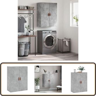 vidaXL Wandschrank Betongrau 69,5x34x90 cm - Hängeschrank - Wandschrank - Regal - Aufbewahrung - Beton Grau