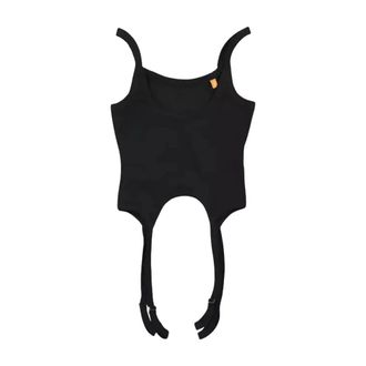 Heron Preston Schwarzes Gestreiftes Crop Top - - Tops - Damen - Schwarzk - XS