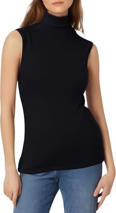 Generic D&eacute;bardeur Femme Coton Tank Top Haut sans Manches &agrave; col roul&eacute; &eacute;l&eacute;gant pour Dames, Parfait pour Un Look Moderne en Toute Saison