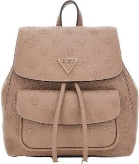 Guess sac &agrave; dos de loisirs Cresidia II Flap Backpack Dark Taupe Logo