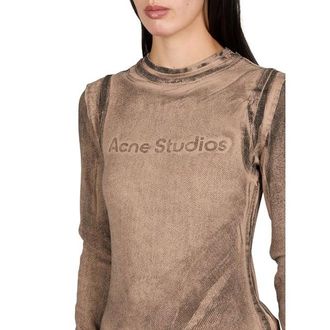 Acne Studios T-shirt manches longues &agrave; superposition en coton m&eacute;lang&eacute;