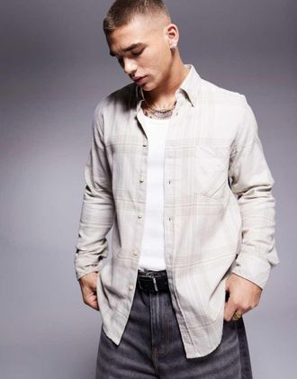 Boss Orange by Hugo Boss Rickert - Chemise classique en flanelle &agrave; carreaux - Beige clair-Neutral