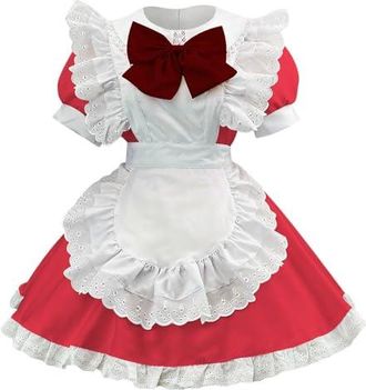 Generic Casque Médiéval en Métal Tenue Tenue Robe Halloween Costume Tablier Classique Femme Coût Exotique Robes Gothiques Lolita (Watermelon Red, S)