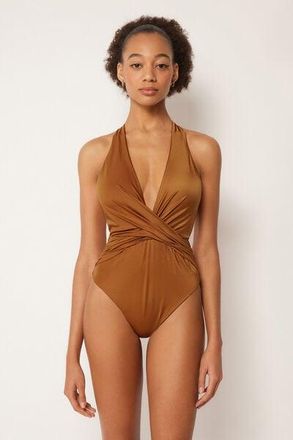 Calzedonia Badeanzug Shiny Satin Braun