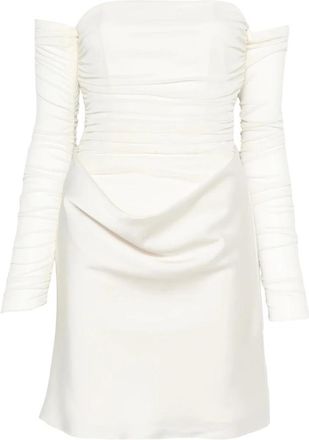 Rotate Rotate Birger Christensen, Femme, Robes, Blanc, Taille: 38 FR Satin Mini Dress