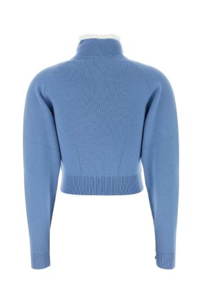 Chlo&eacute; Lace-Trim Wool Sweater - Blue