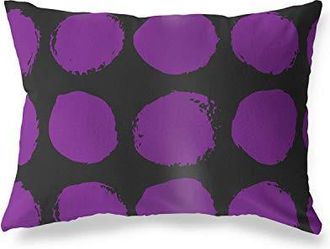 Bonamaison Le Jardin du Lin Kissen Zierkissenbezug Lila-Schwarz Kissenbezug, Weich Bequem, Für Zuhause Autos Büro Sofa Wohnzimmer Couch Schlafzimmer Dekor, 35x50