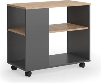 Vicco Couchtisch Marian, Goldkraft Eiche/Anthrazit, 70 x 36.6 cm mit Rollen