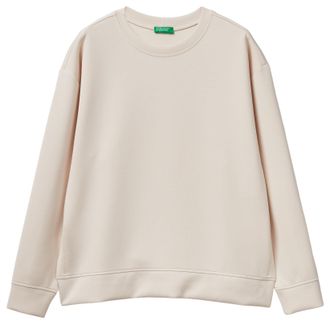 Benetton Damen Maglia G/C M/L 3y2f3m07m Sweatshirt, beige, L